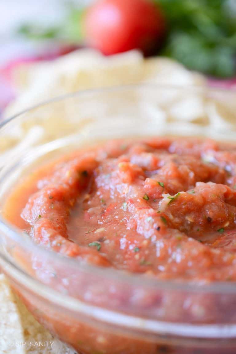 Simple Charred Tomato Salsa Recipe • Sip + Sanity