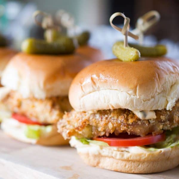 Oven Fried Chicken Sliders with Remoulade Sauce • Sip + Sanity