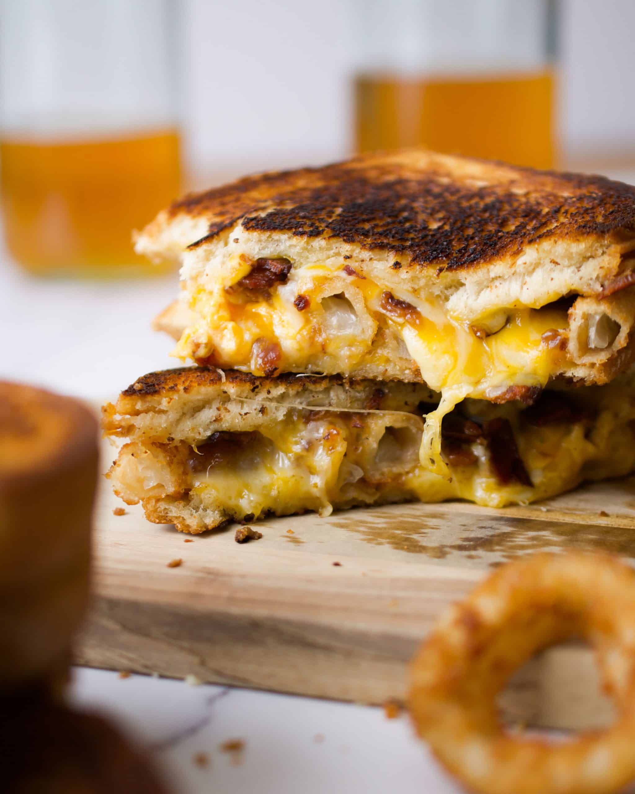 Onion Ring + Bacon Grilled Cheese (with Zesty Sauce!) • Sip + Sanity