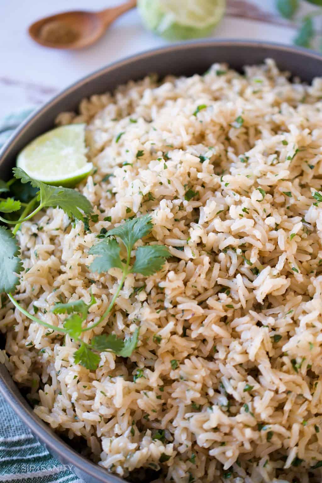 Instant Pot Cilantro Lime Brown Rice • Sip + Sanity