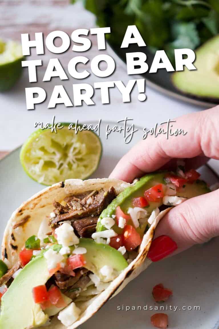 Host a Taco Bar Party! (Free Party Planner Printable) • Sip + Sanity