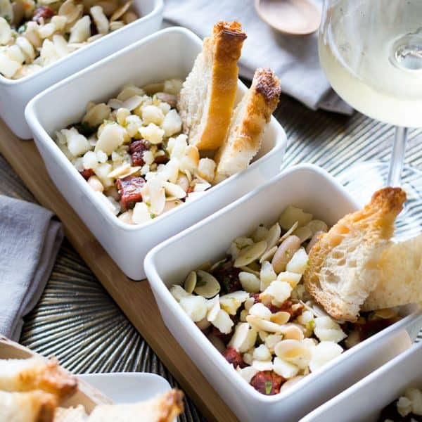 Easy Tapas Recipe: White Bean Salad with Chorizo • Sip + Sanity