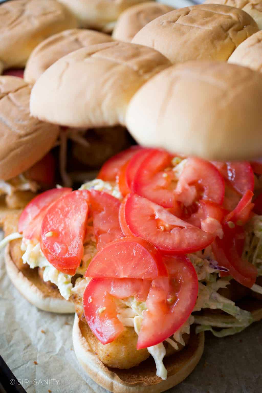 Super Easy Crispy Shrimp Sliders with Spicy Slaw • Sip + Sanity