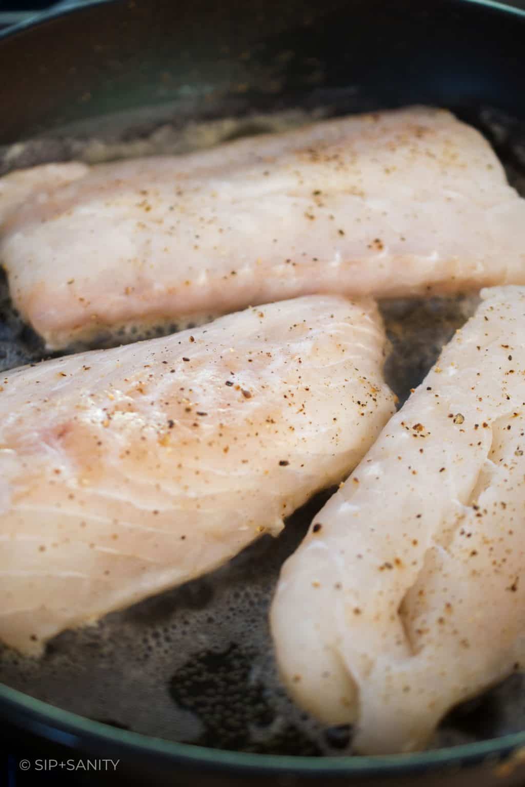 Sauteed White Fish + Creamy Mascarpone Polenta - Sip + Sanity