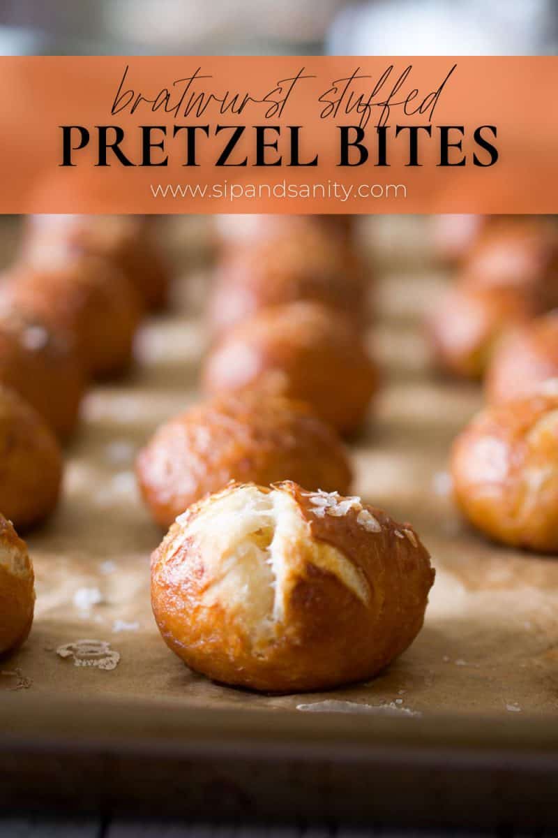 Bratwurst Stuffed Pretzel Bites • Sip + Sanity