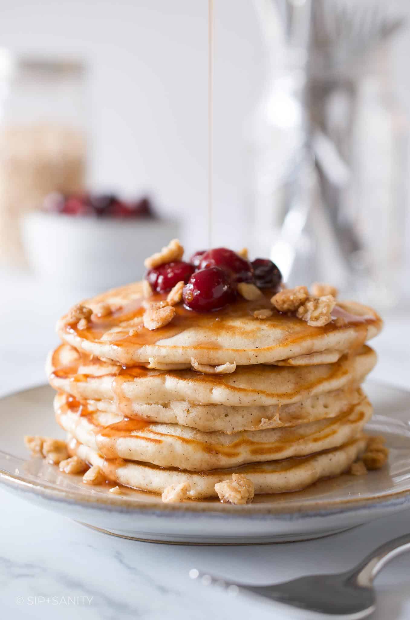 Cranberry Crumble Pancakes • Sip + Sanity