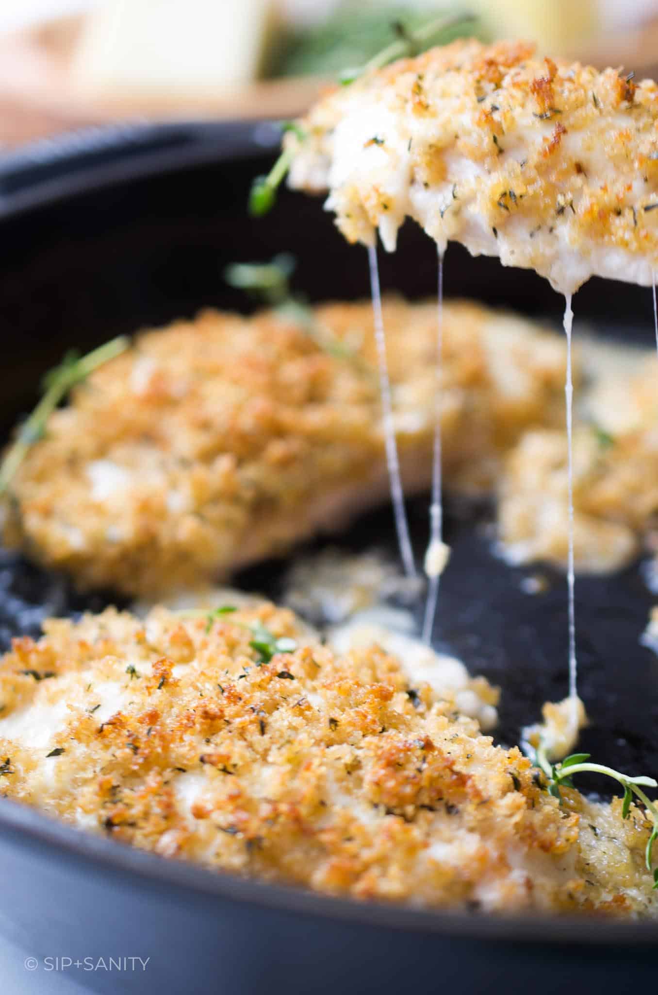 Baked Creamy Cheesy Chicken Breasts • Sip + Sanity