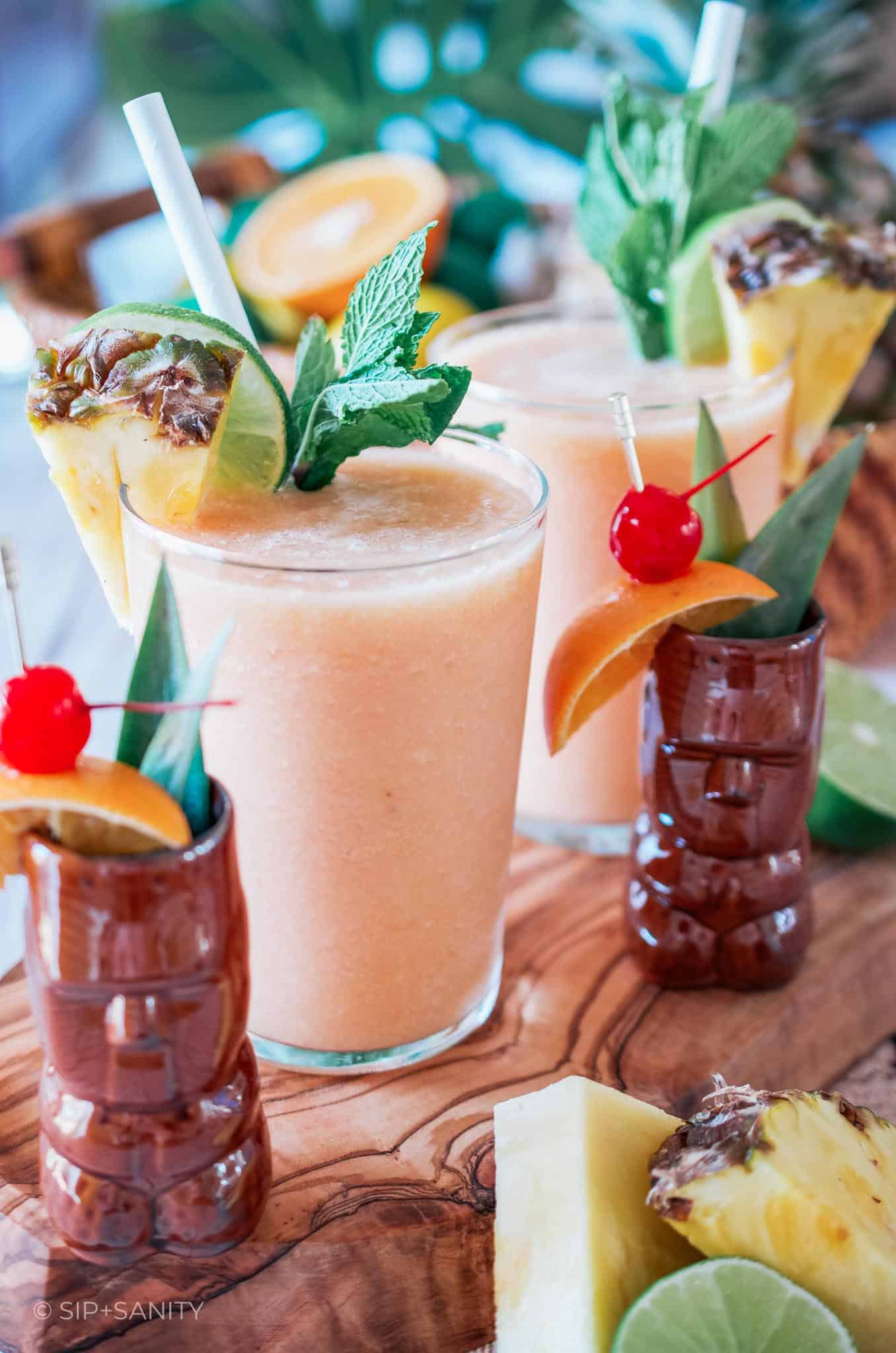 Frozen Zombie Mocktail (or Cocktail) • Sip + Sanity