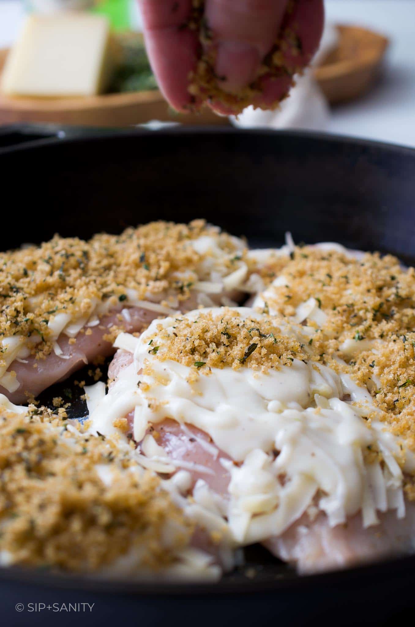 Baked Creamy Cheesy Chicken Breasts • Sip + Sanity