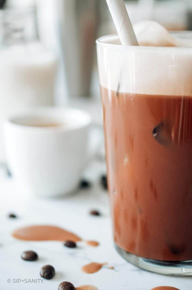 Iced Chocolate Almond Milk Shaken Espresso • Sip + Sanity