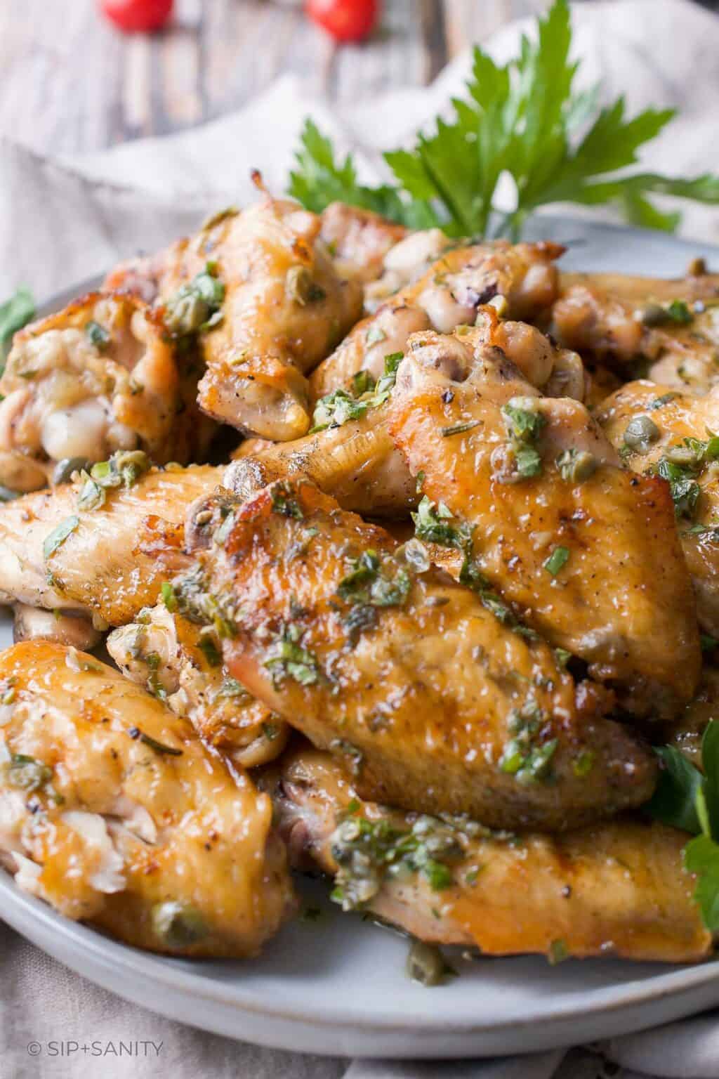 Grilled Italian Style Chicken Party Wings Recipe • Sip + Sanity