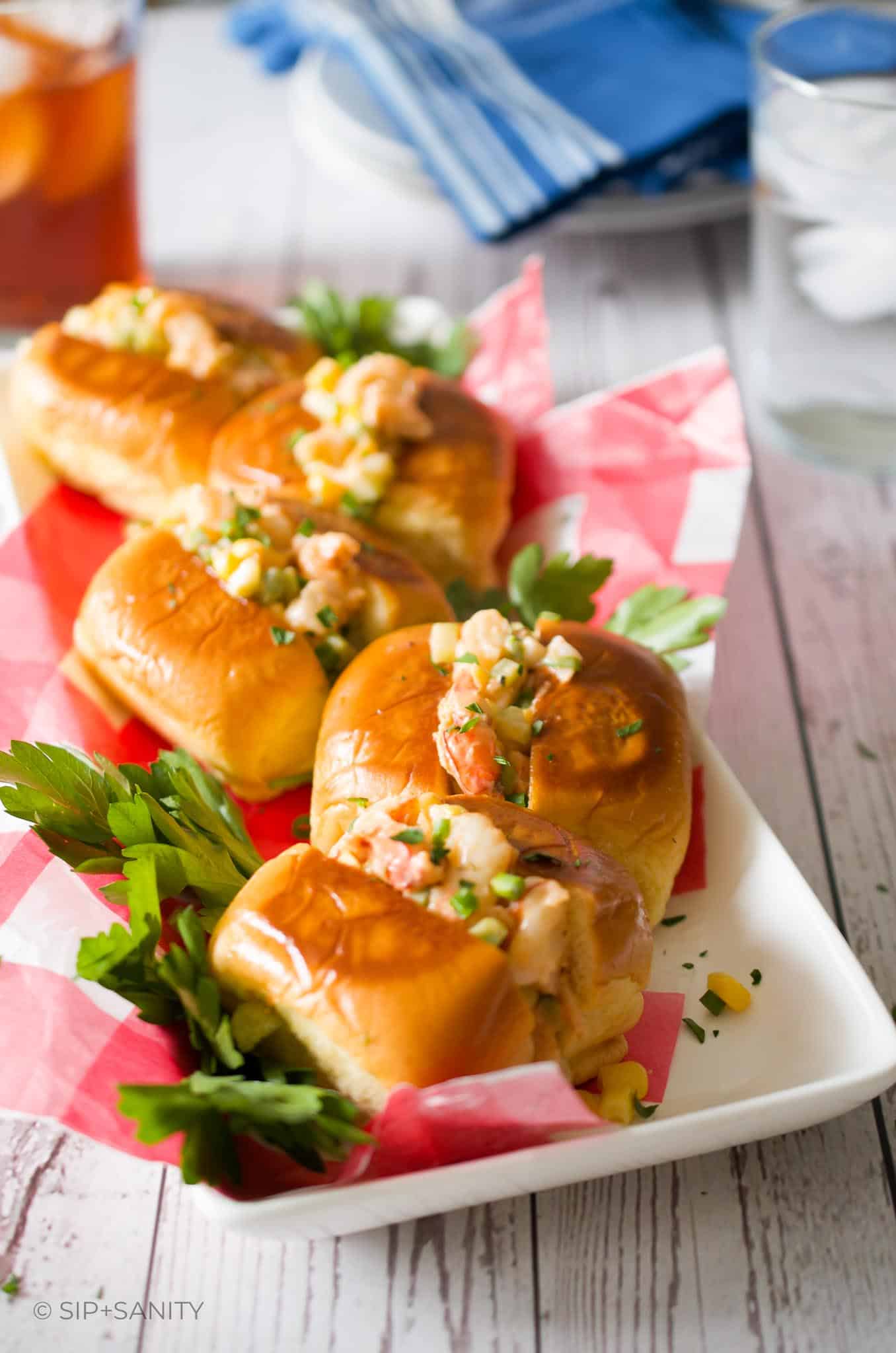 Chesapeake Bay Mini Shrimp + Corn Rolls Appetizer • Sip + Sanity