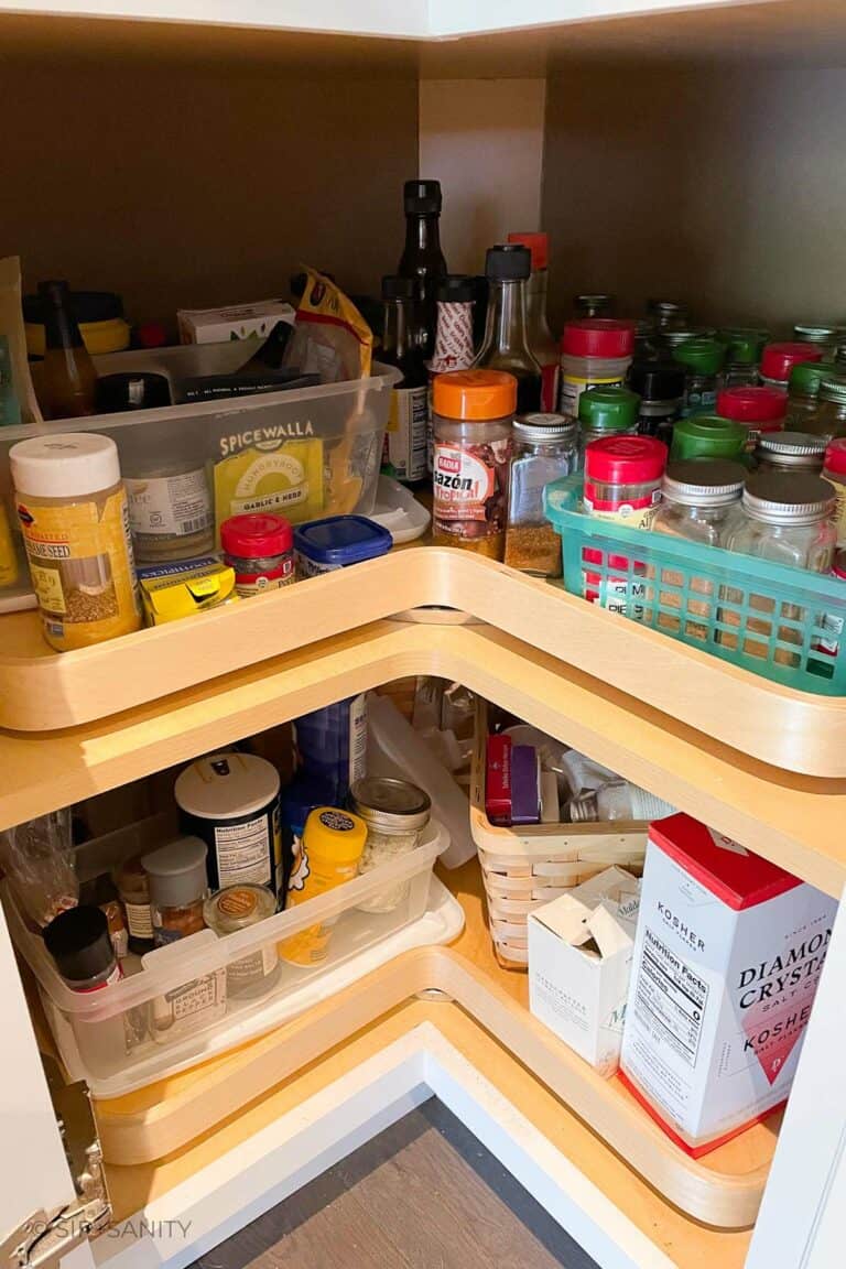 How to Organize Spices in a Lazy Susan Cabinet • Sip + Sanity