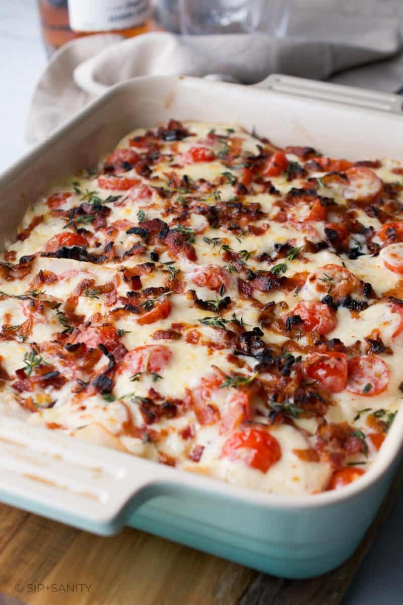 Mini Croissant Kentucky Hot Brown Casserole • Sip + Sanity