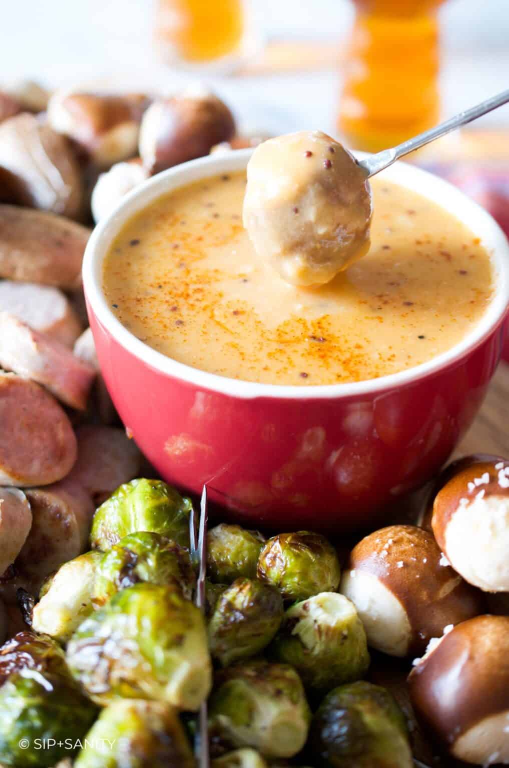 Beer Cheese Fondue - Fun + Delicious Party Recipe • Sip + Sanity