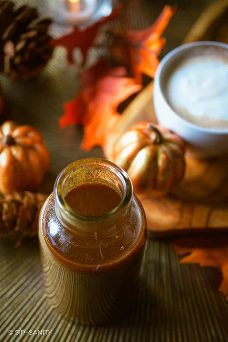 Homemade Pumpkin Spice Coffee Syrup (with Real Pumpkin) • Sip + Sanity