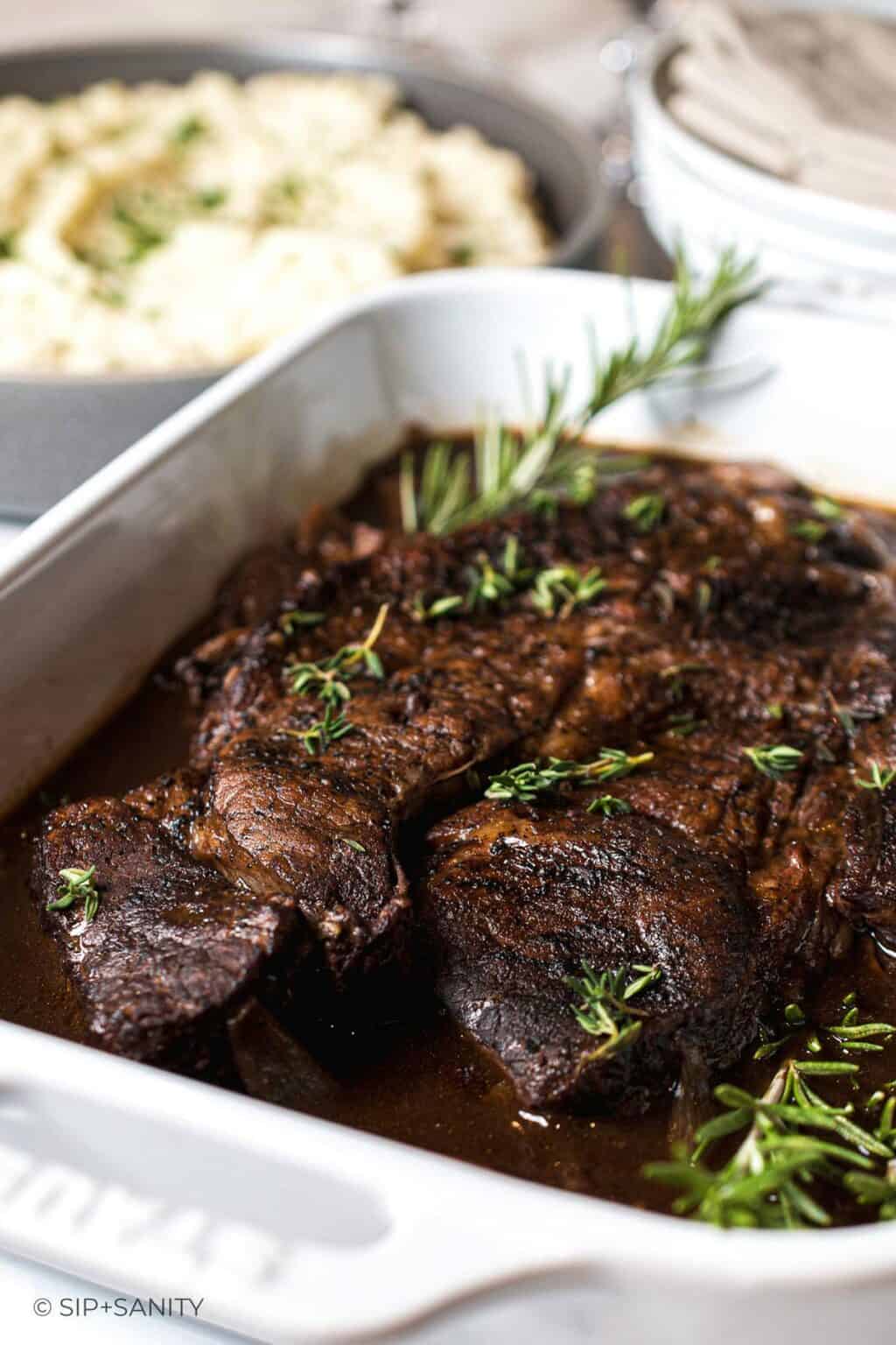 Budget-Friendly Braised Christmas Beef Roast Recipe • Sip + Sanity