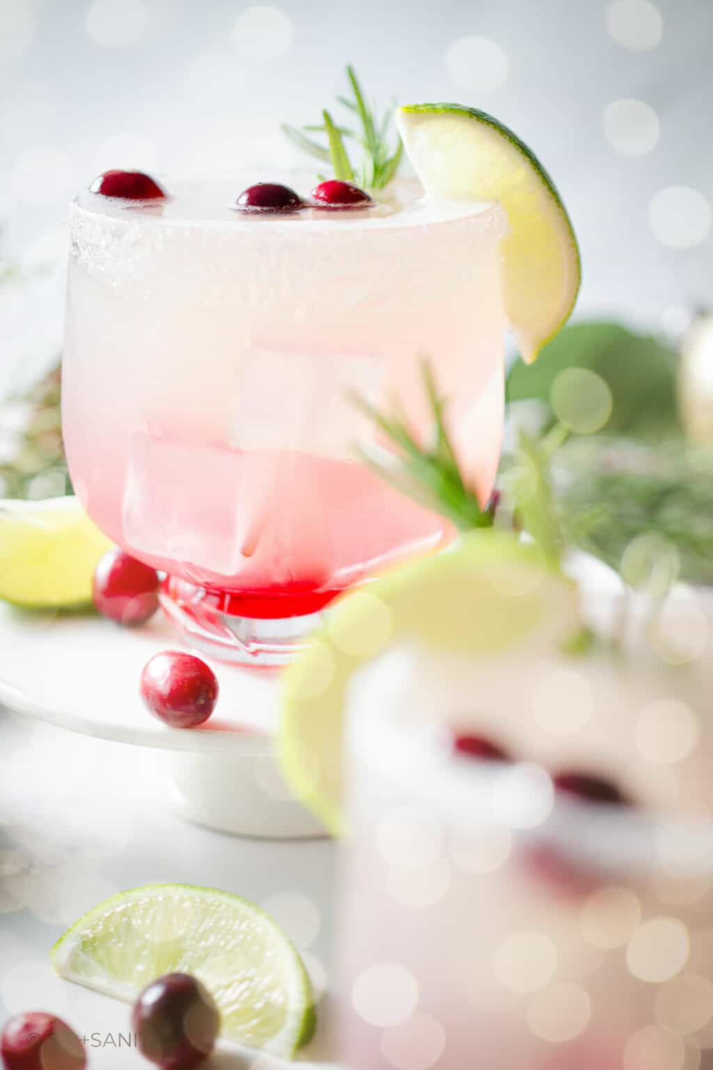 Cranberry Tequila Cocktail (Christmas Sunrise Margarita) • Sip + Sanity