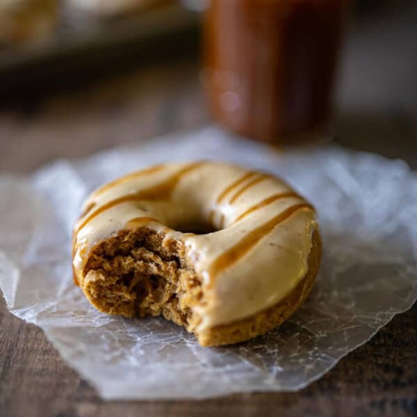Baked Coffee Donuts with Salted Caramel Coffee Glaze • Sip + Sanity