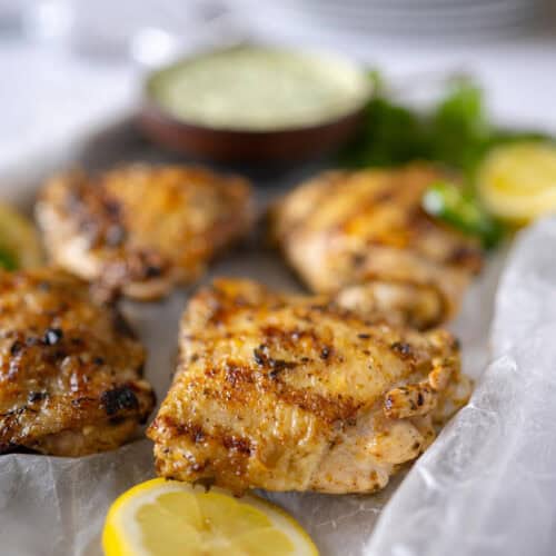 Zhoug Marinated Grilled Chicken Thighs (Bone-in, Skin-on) • Sip + Sanity