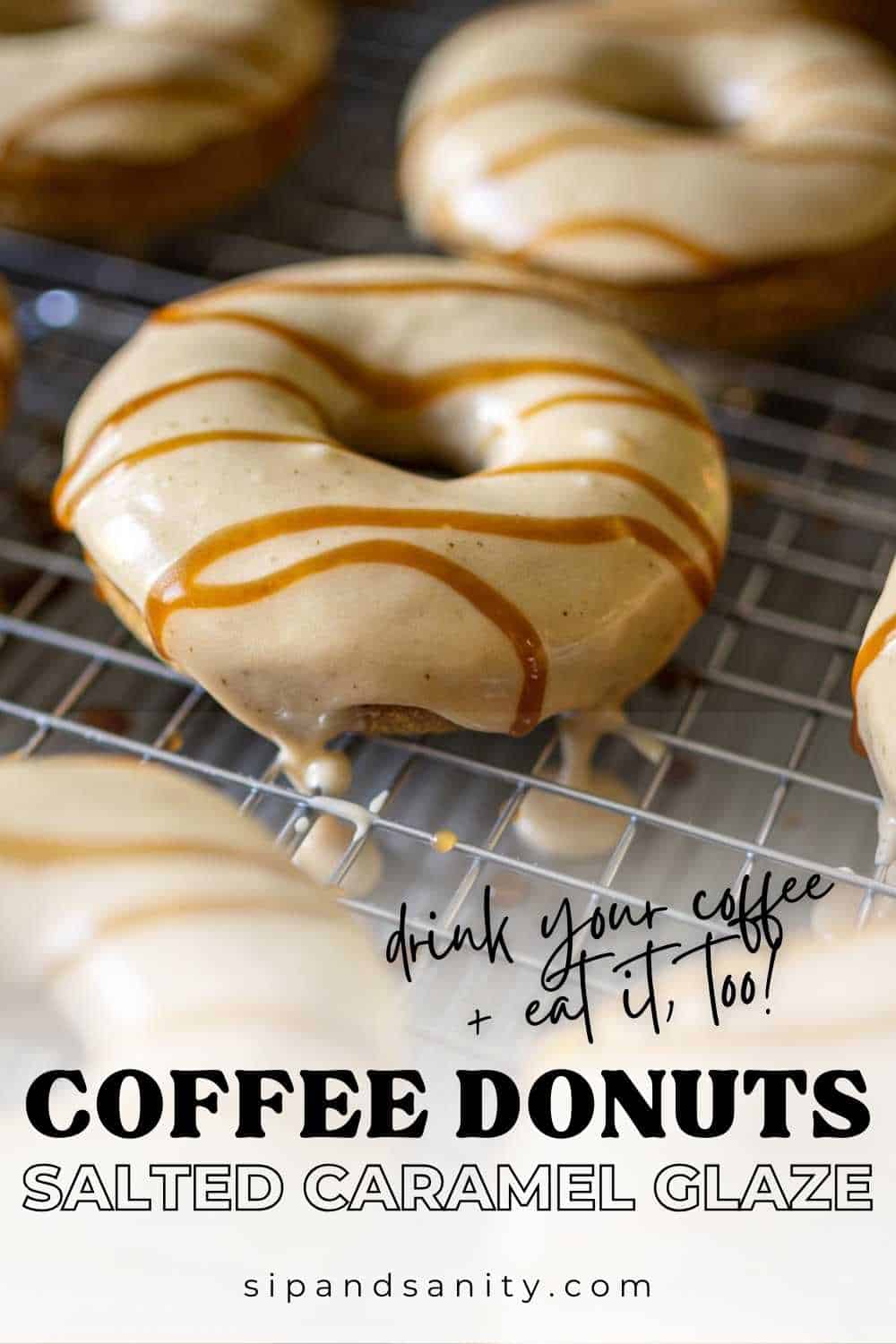 Baked Coffee Donuts with Salted Caramel Coffee Glaze • Sip + Sanity