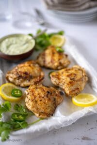 Zhoug Marinated Grilled Chicken Thighs (Bone-in, Skin-on) • Sip + Sanity