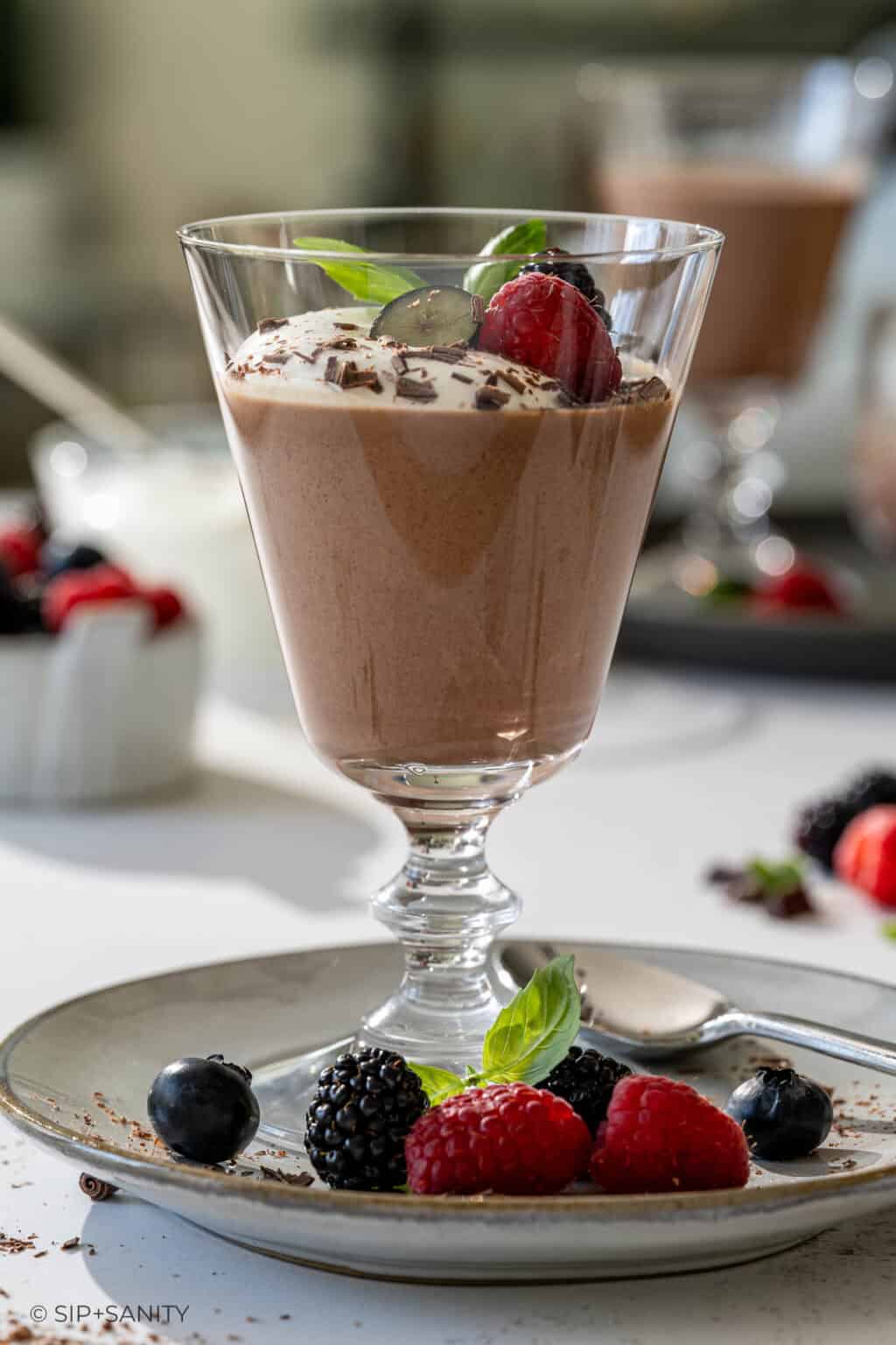 Dark Chocolate Panna Cotta • Sip + Sanity