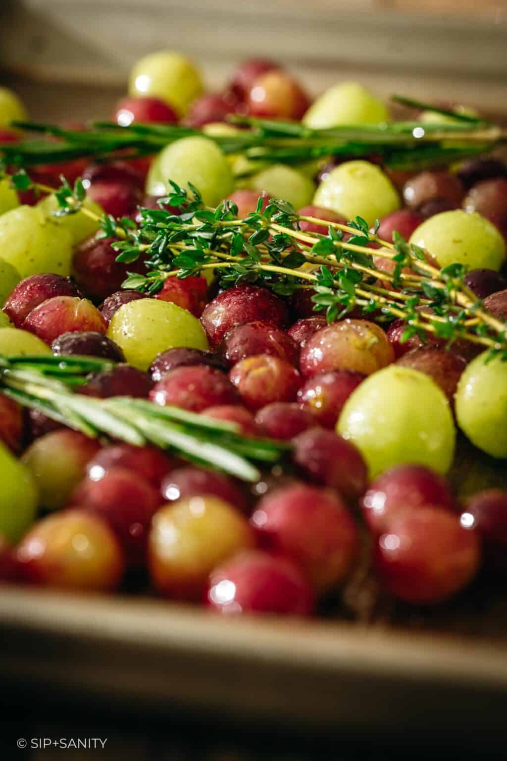 Easy Roasted Grapes and Goat Cheese Flatbread • Sip + Sanity